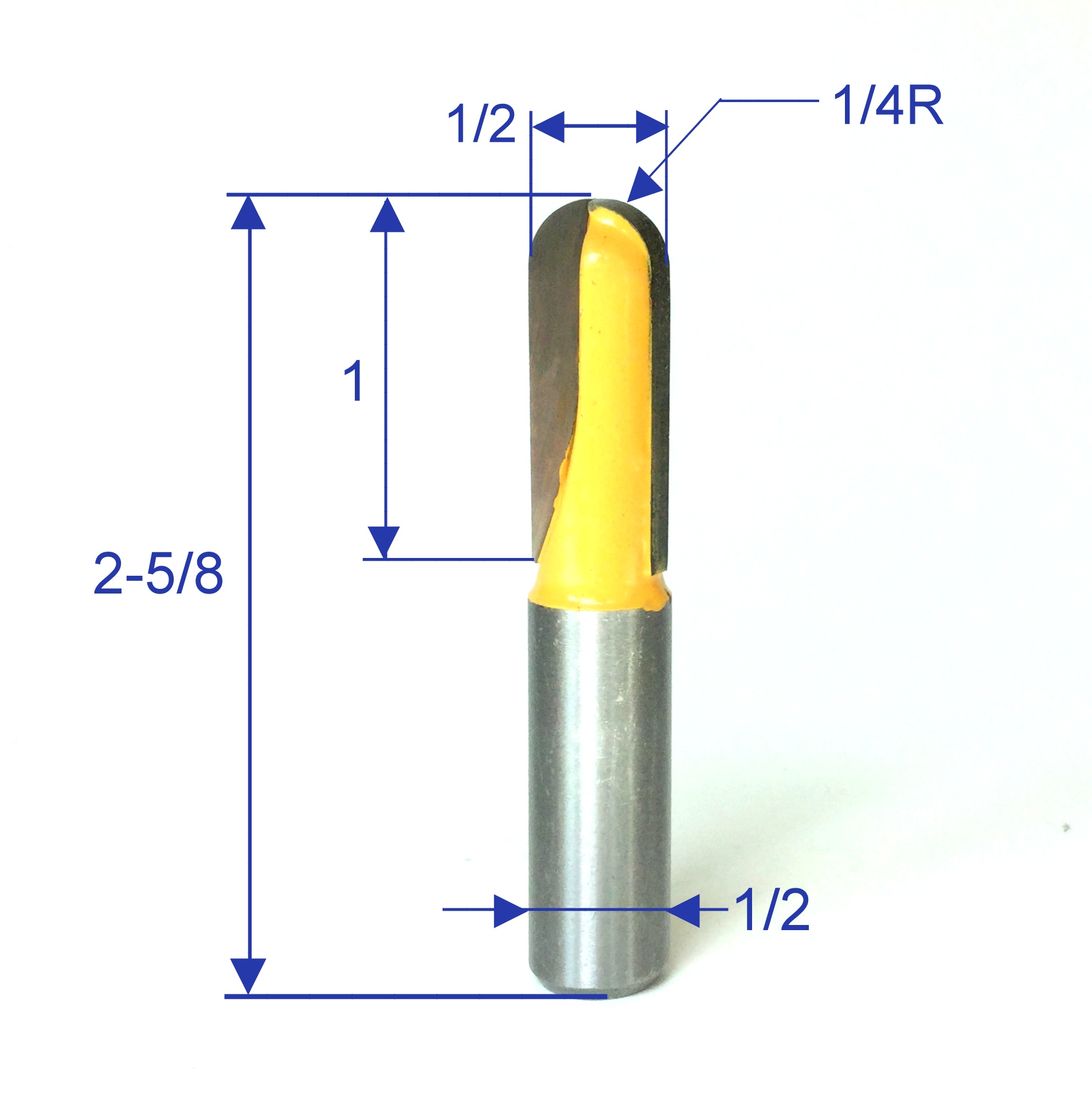 1pc 1/2" Shank 1/2" Diameter 1" Long Ball Round Nose Router Bit sct-888 ...