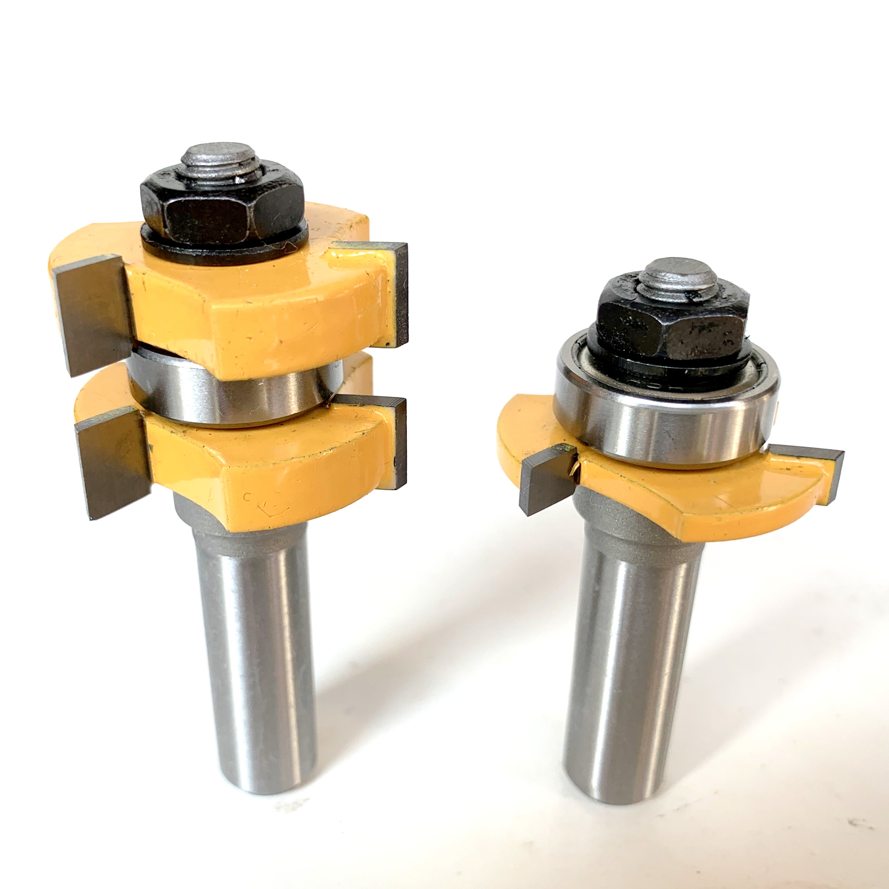 2 pc 1/2" SH 1" Stock 1/4 Plywood 5.4MM Tongue & Groove Router Bit Set ...