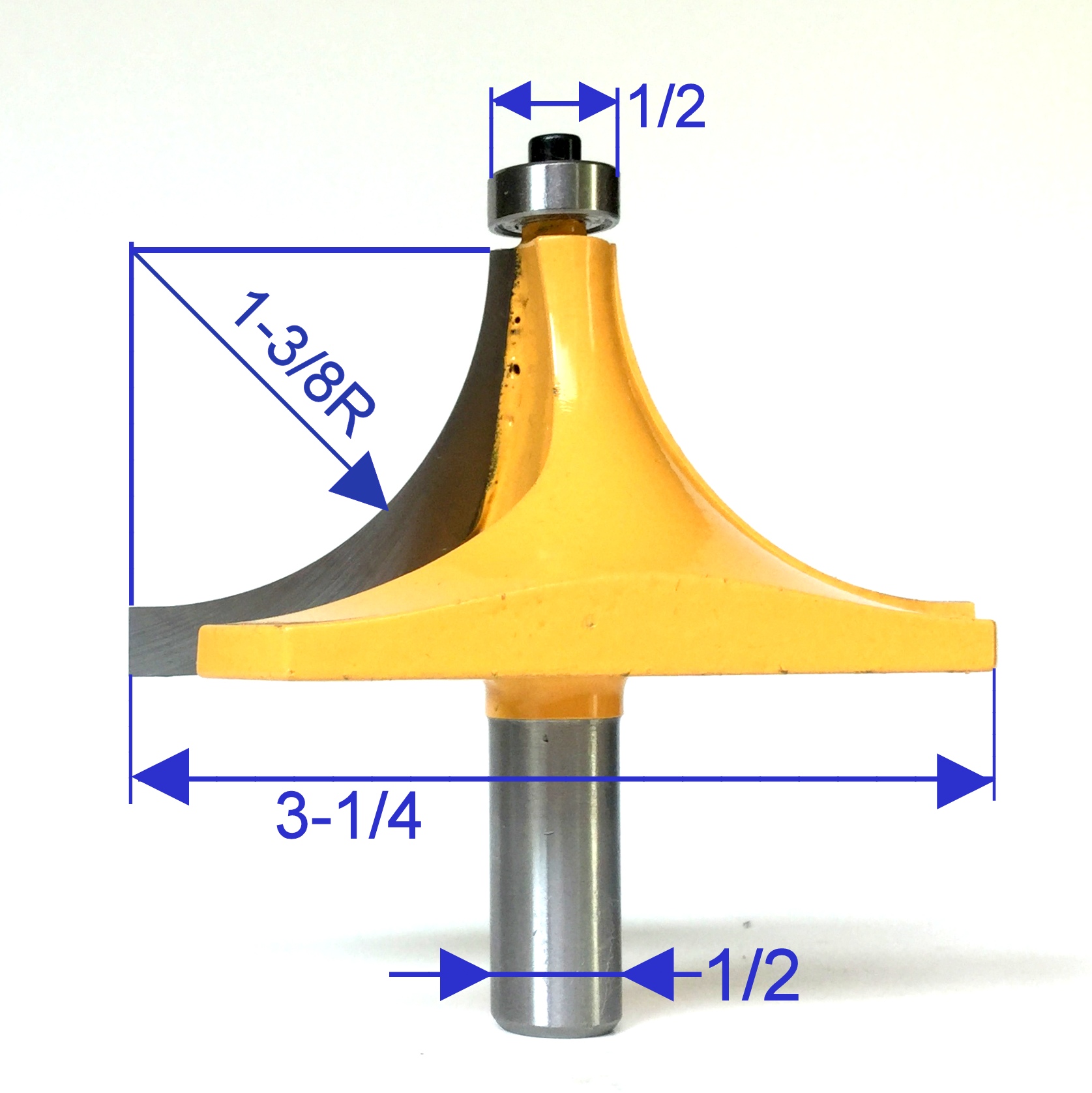 1pc 1/2" Shank 1-3/8" Radius Round Over Router Bit sct-888 ...