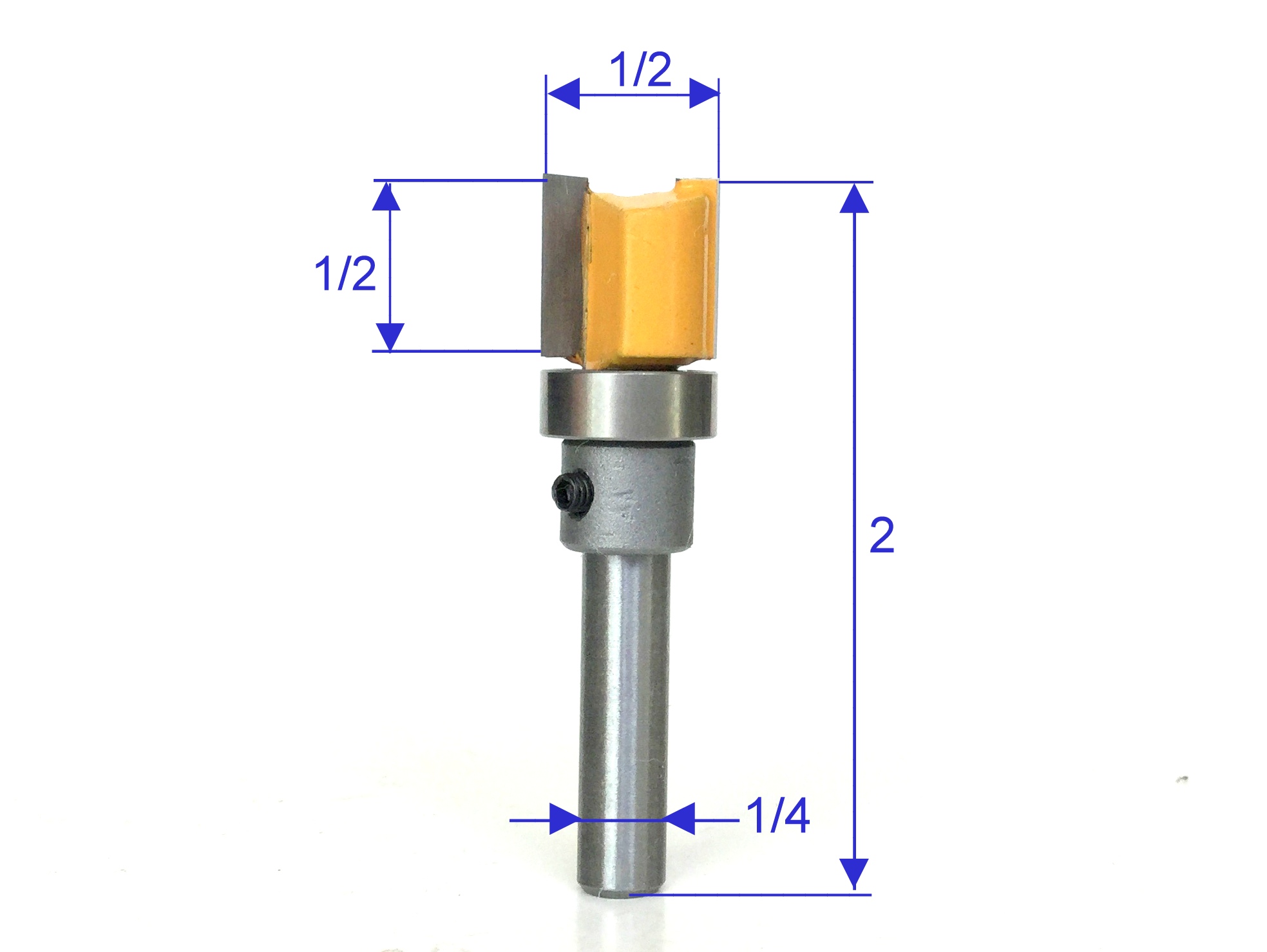 1 pc 1/4" Shank with Top Bearing Dado 1/2x1/2 Blade Flush Trim Pattern ...