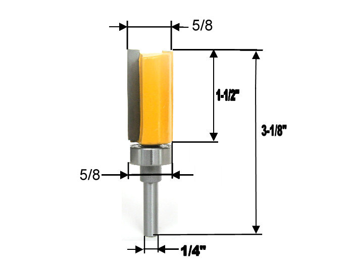 4pc 1/4" Shank Top Bearing Flush Trim Pattern Router Bit Set S | eBay