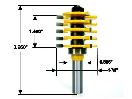 2pc 1/2"SH Adjustable Box & Finger Joint Router Bit Set S 7426923963087 ...