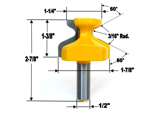 1 pc 1/2 SH Door Edge Reversible European Finger Pull Lip Router Bit ...