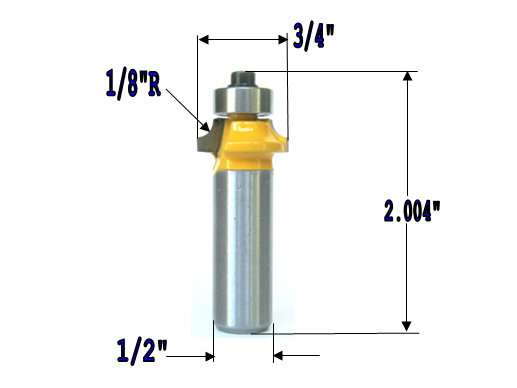 1pc 1/2" Sh 1/8" Radius 3/4" Cutting Diameter Round Over Router Bit S ...