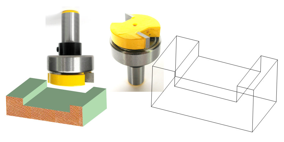 1 pc 1/2" Shank 5/16x1-1/4 Dado Planer Pattern Top Bearing Router Bit ...