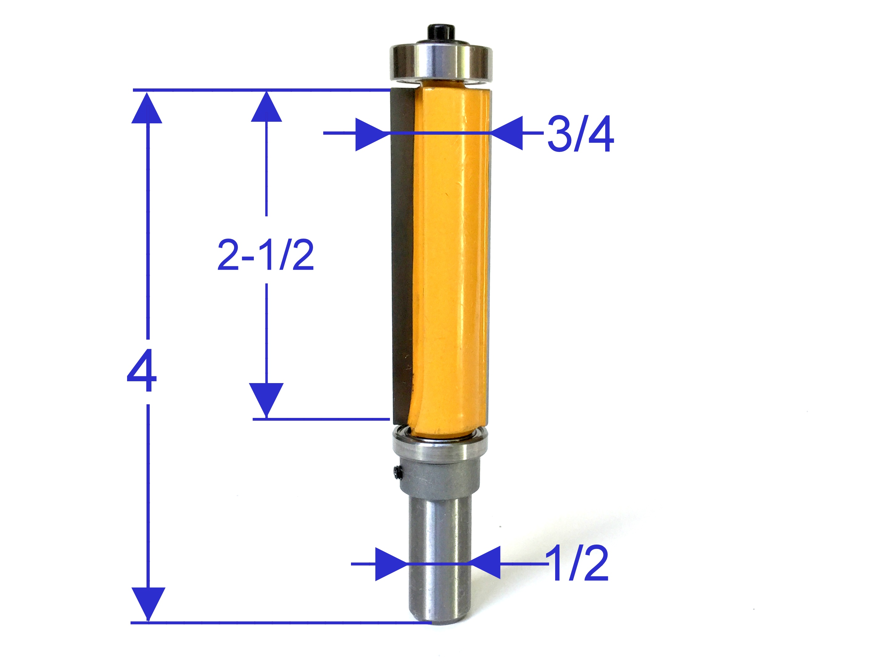 1pc 1/2 SH 2-1/2" Extra Long Trim Pattern Top&Bottom Bearins Router Bit ...