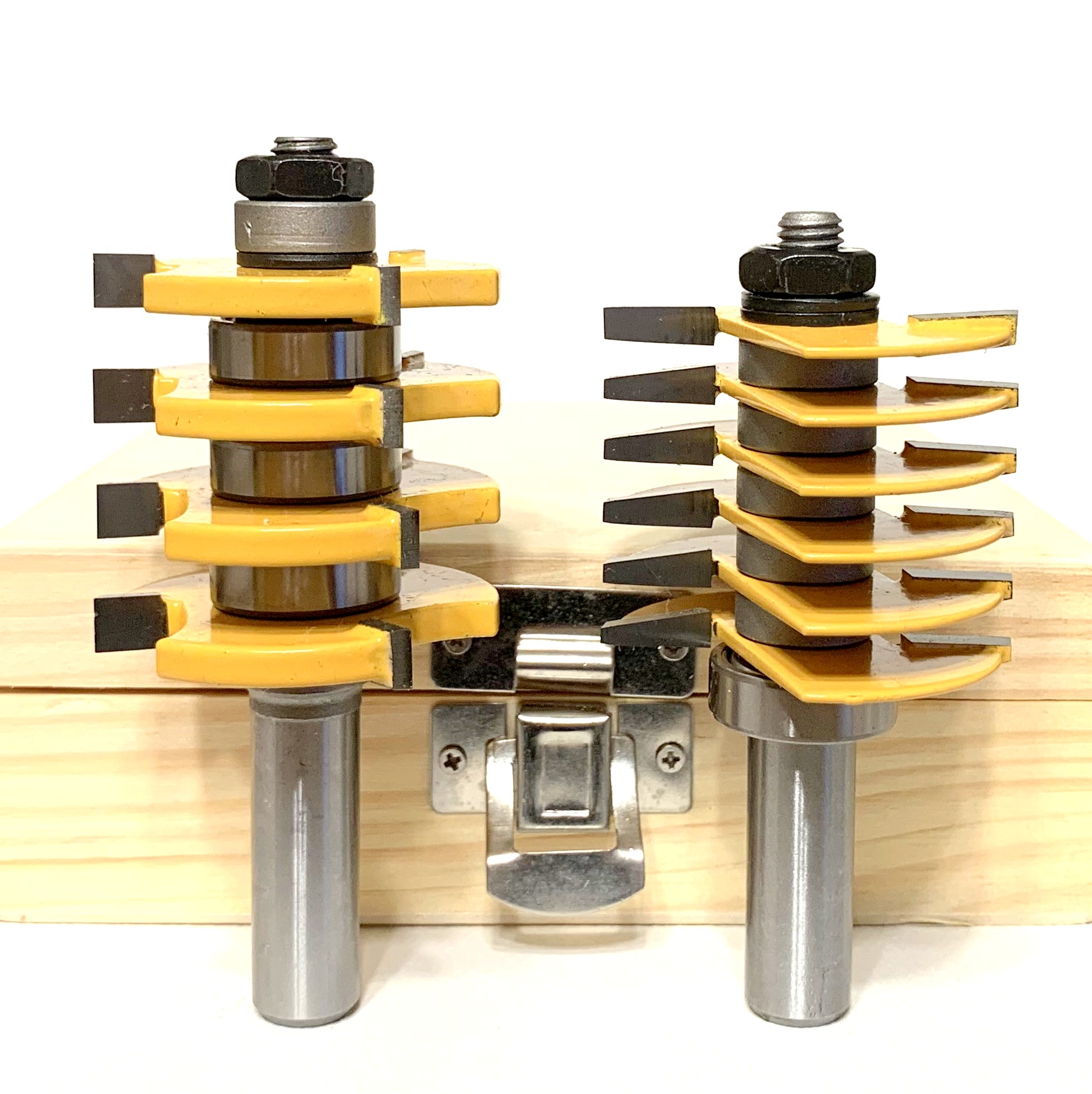 2pc 1/2"Shank Adjustable Box-1/4cutter & Finger Joint Router Bit Set ...