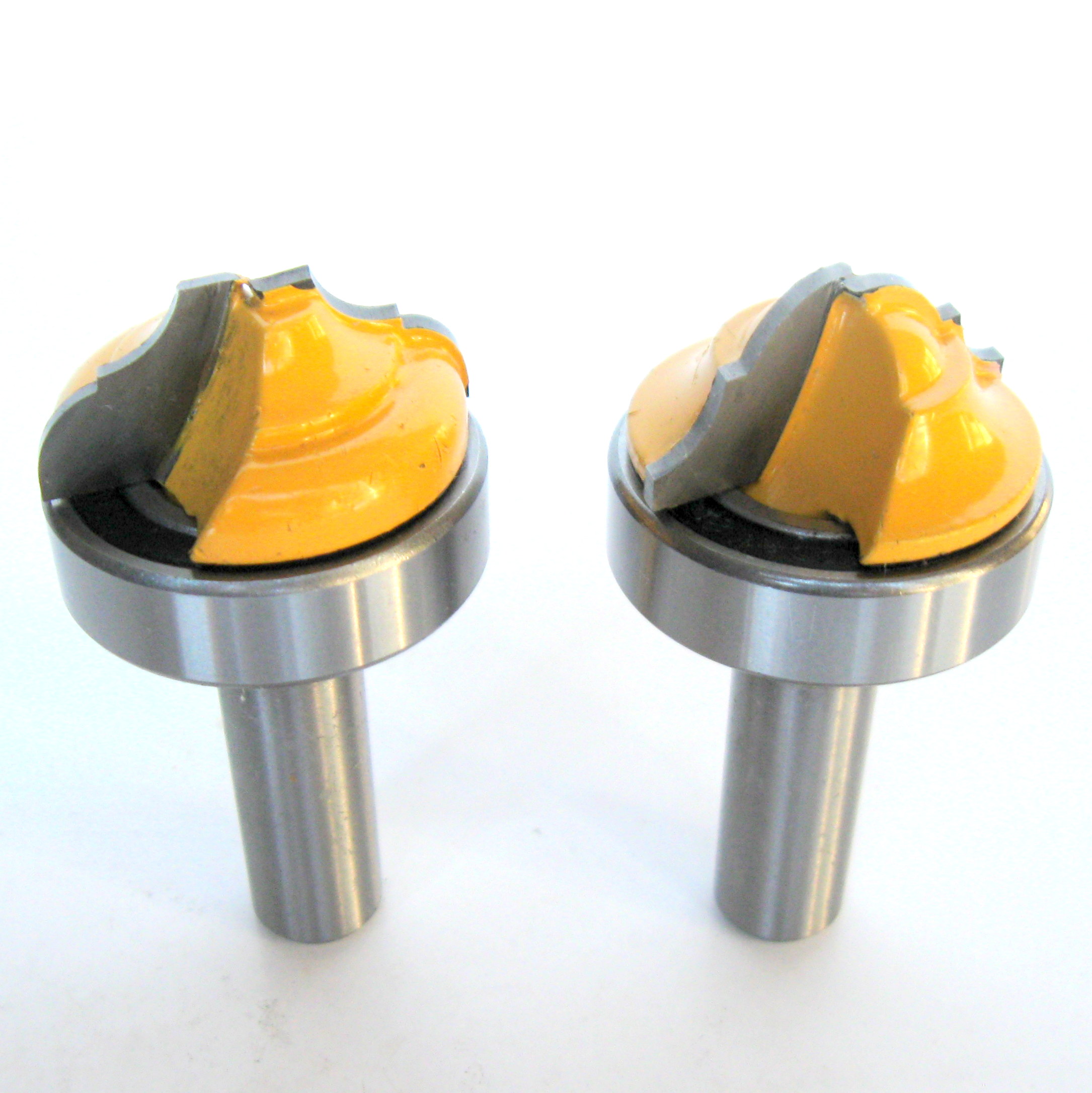 2 pc 1/2" Sh Top Bearing Classical Groove Flat & Ball Cove/Bead Router ...