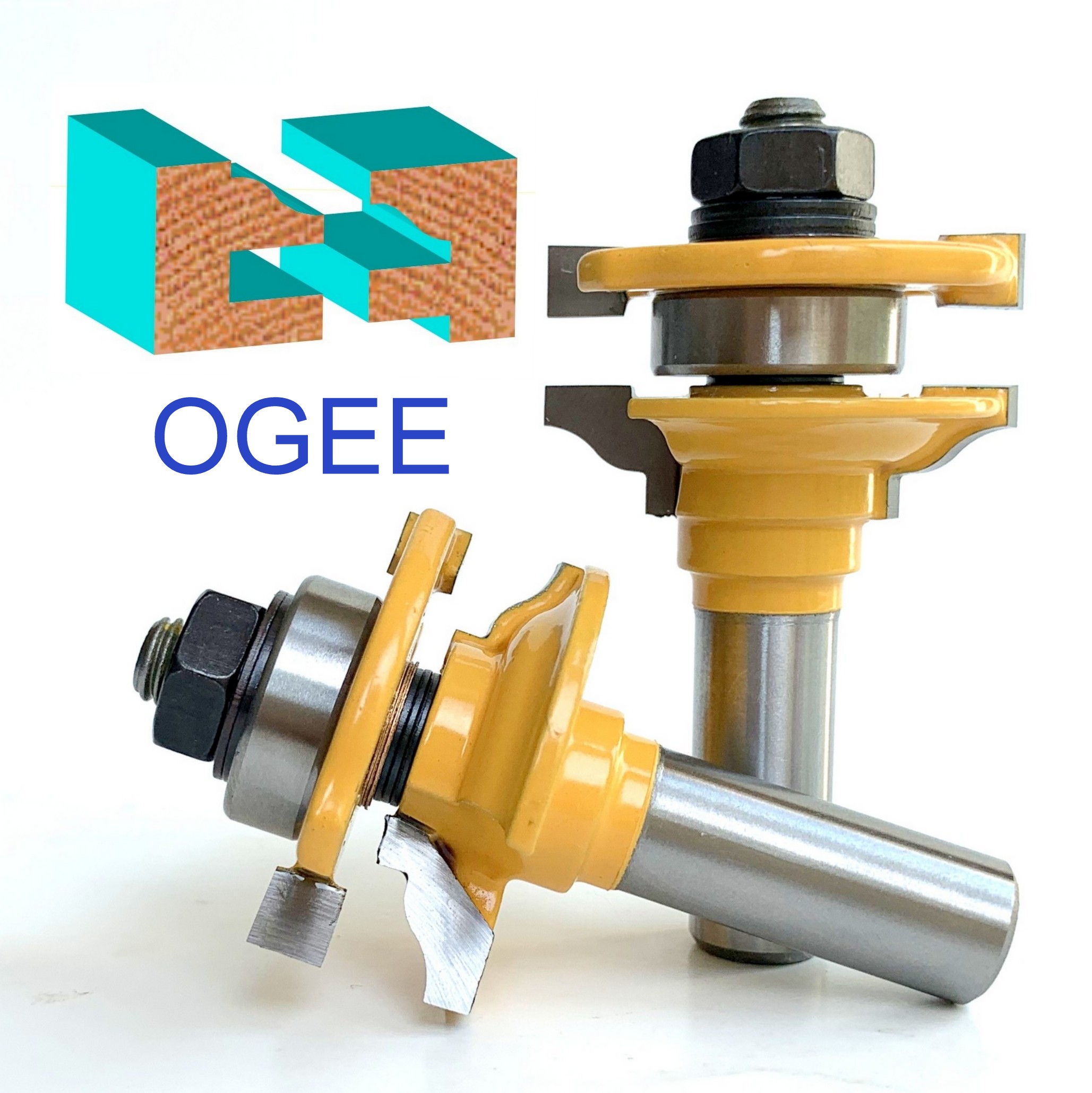 2pc 1/2" Shank Roman Ogee Rail & Stile Router Bit Set sct-888 | eBay