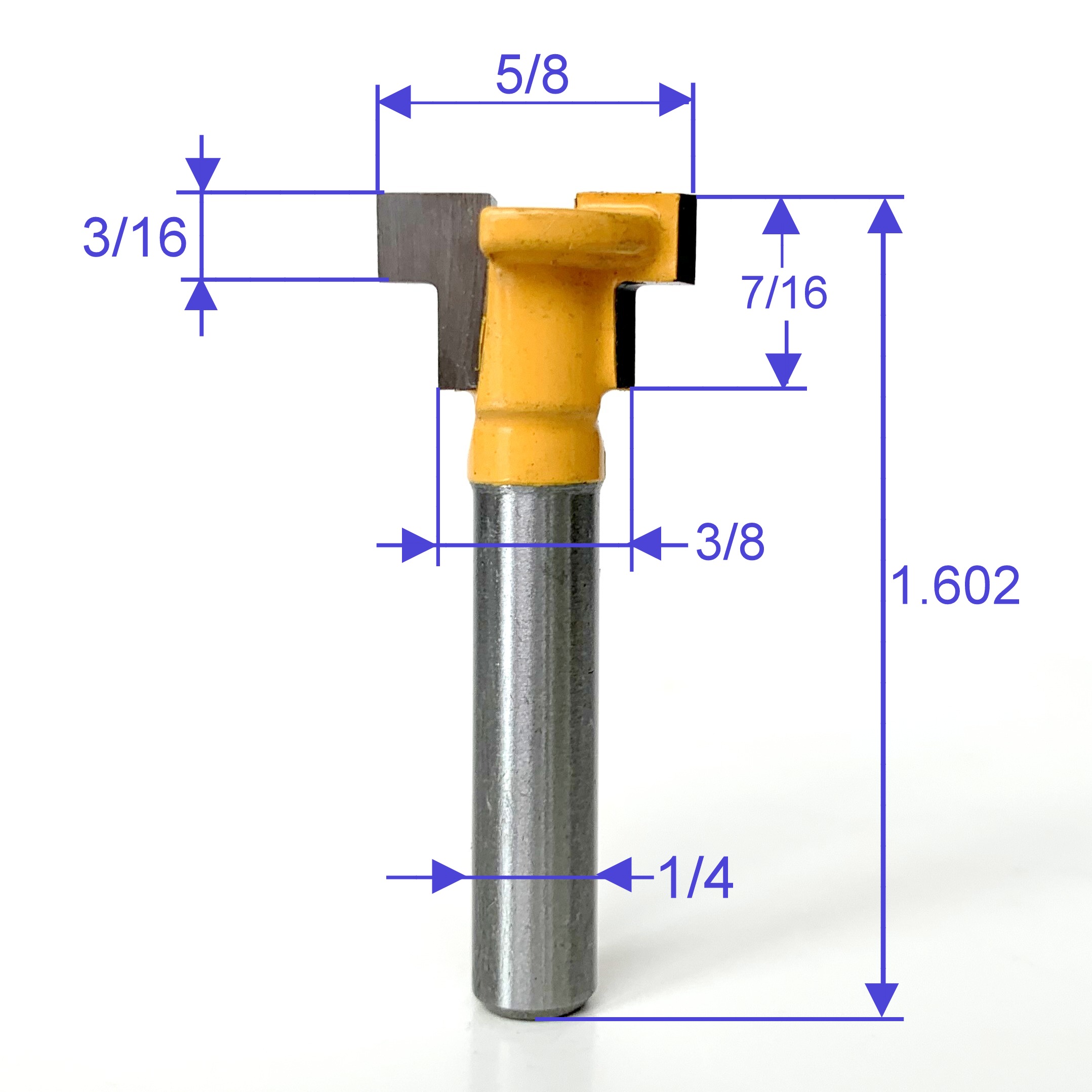 1 pc 1/4" SH T-Slot & T-Track Slotting For 3/8" Hex Bolt Router Bit ...
