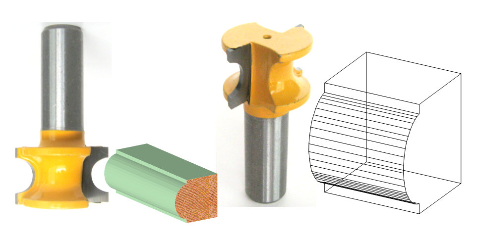 1-pc 1/2" Shanks 3/16" Radius Half Round Bullnose Router Bit sct-888 | eBay