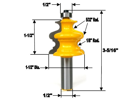 1 PC 1/2" SH Base Architectural Molding B Router Bit S 7426923962080 | eBay