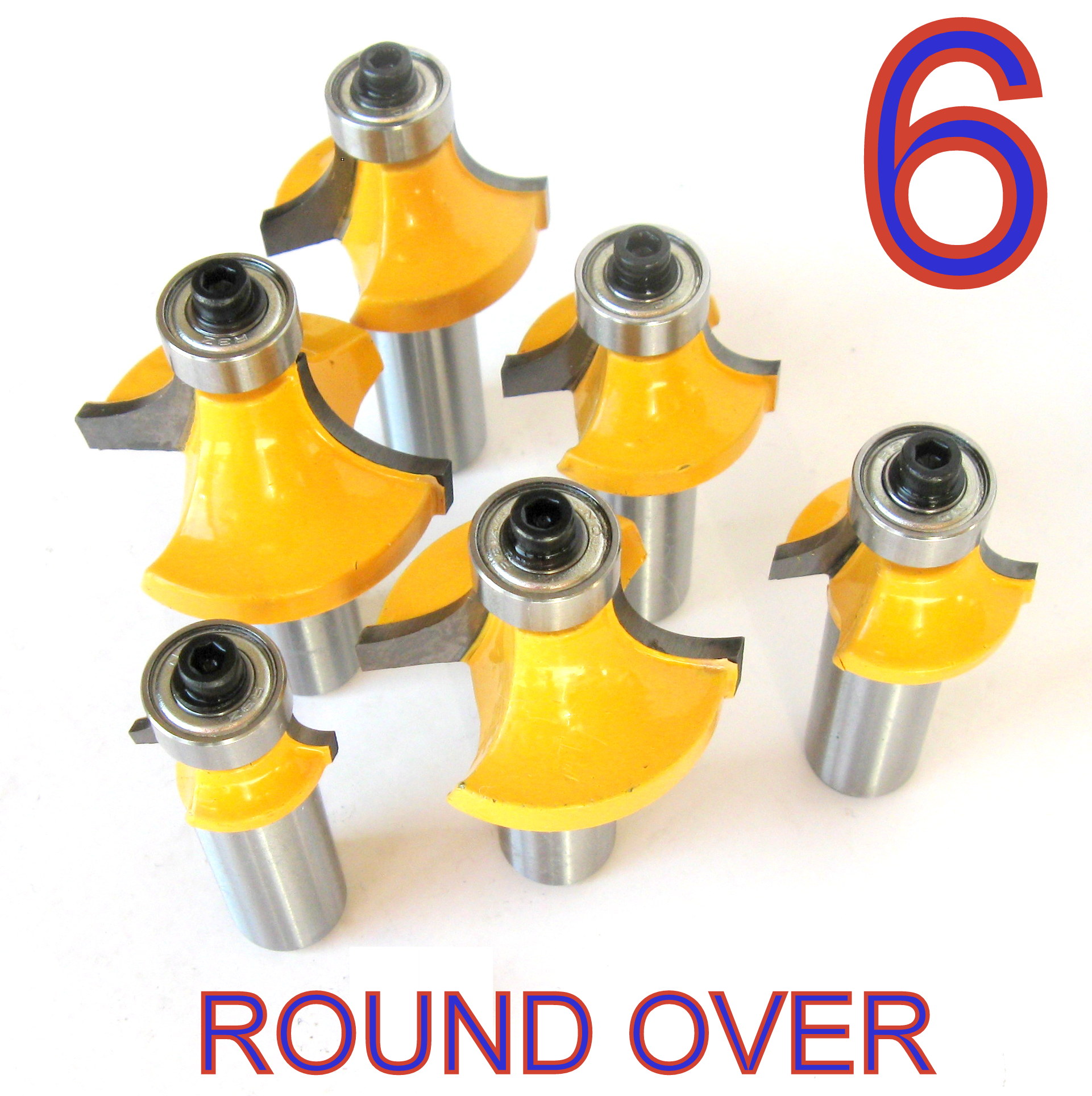 6pc 1/2 Shank Edge Forming Round Over Router Bit Set sct-888 ...