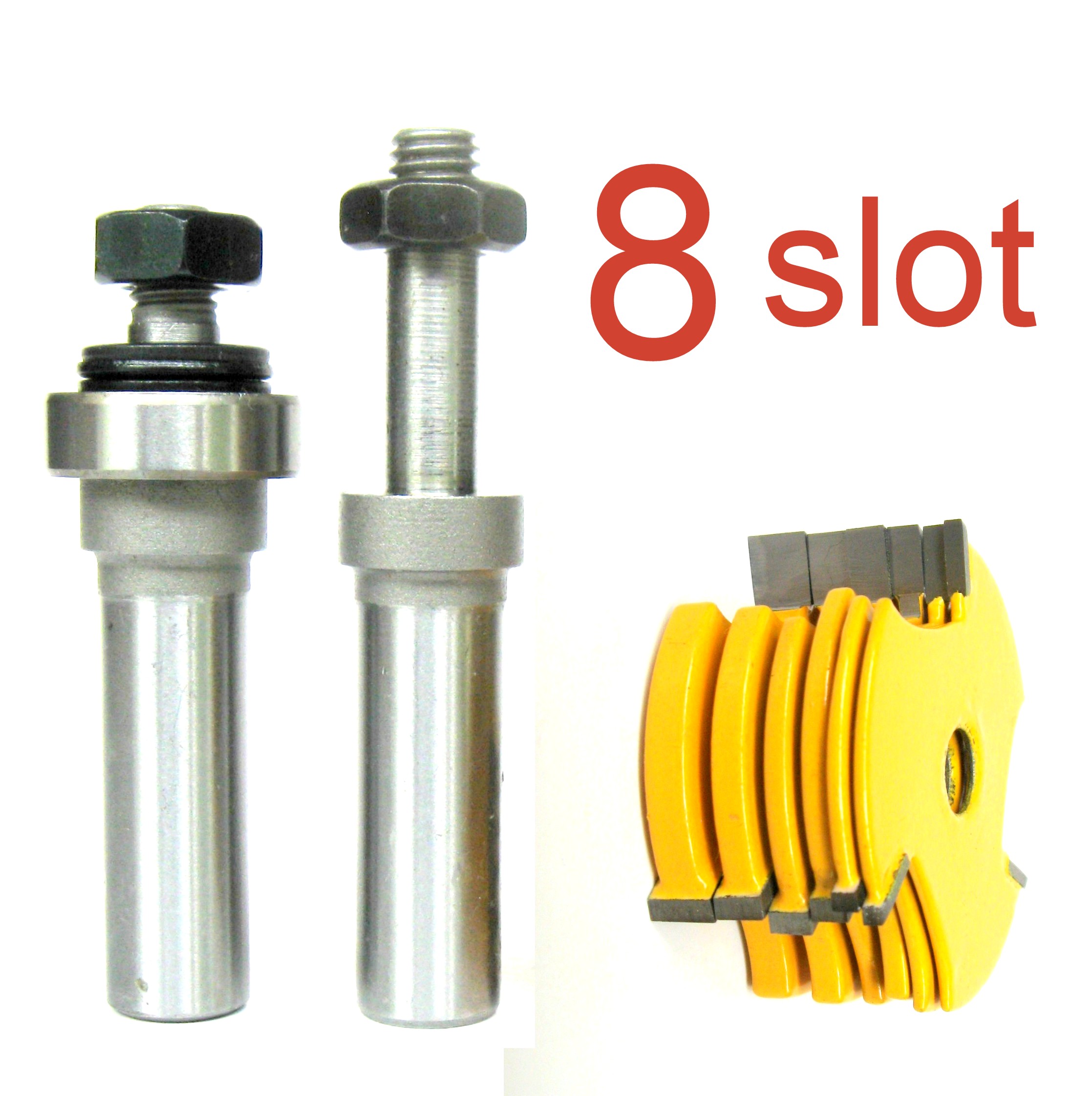 8pc 1/2" Shank Slot ,Assembly 6 cutters & 2 arbors Router Bit Set sct ...