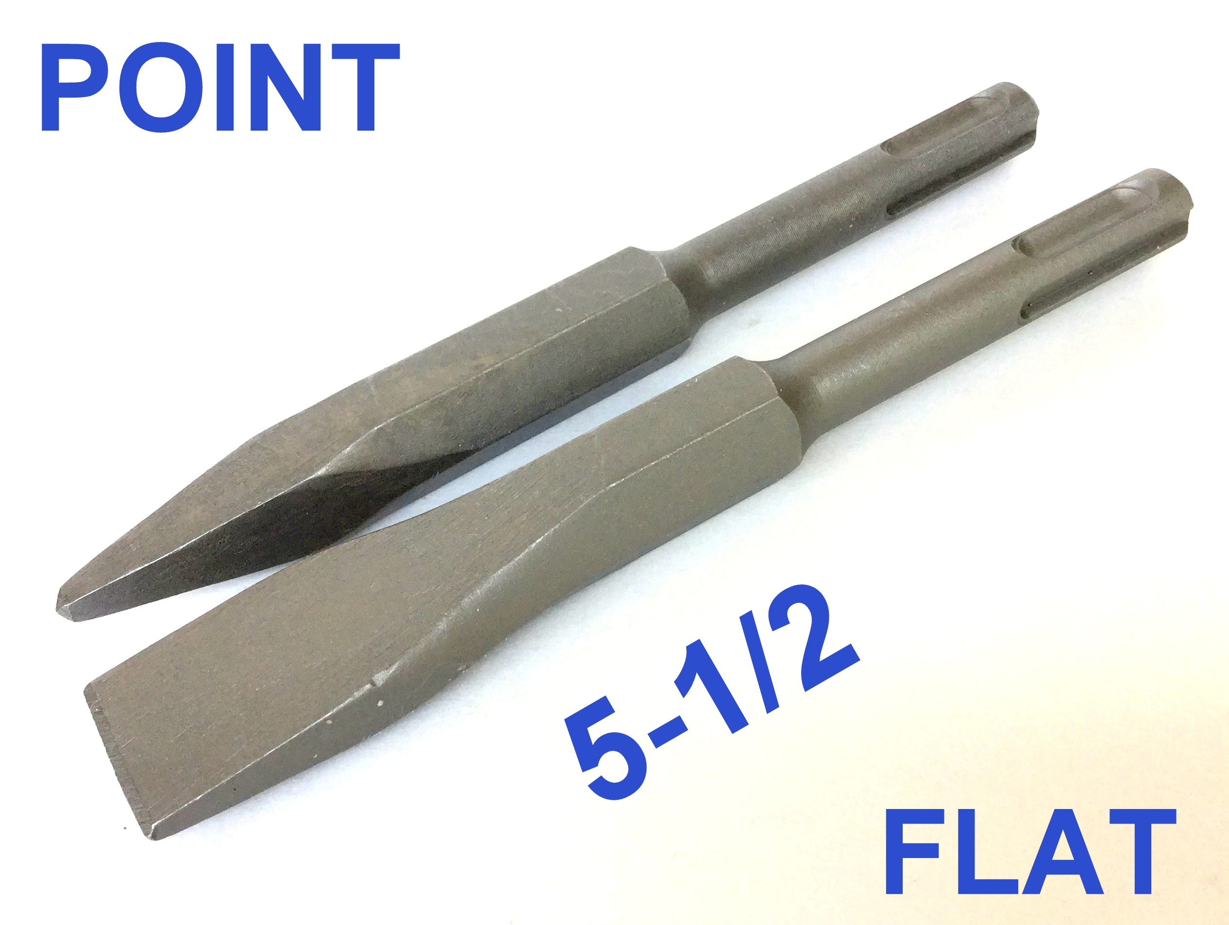 2 pc SDS PLUS flat and Point chisel 5-1/2" long drill bit S ...